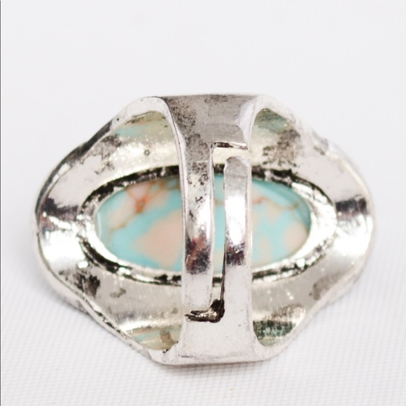 Jewelry | Turquoise Stone Adjustable Ring | Poshmark